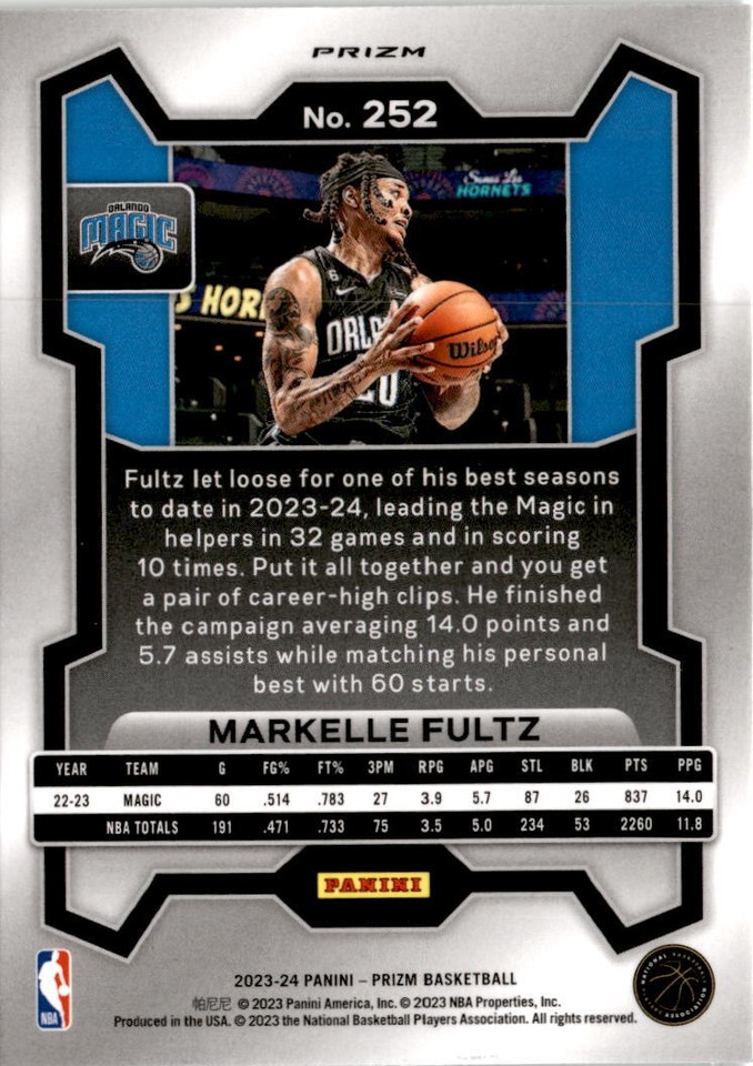 2023-24 Panini Prizm #252 Markelle Fultz Prizms Green Orlando Magic | eBay