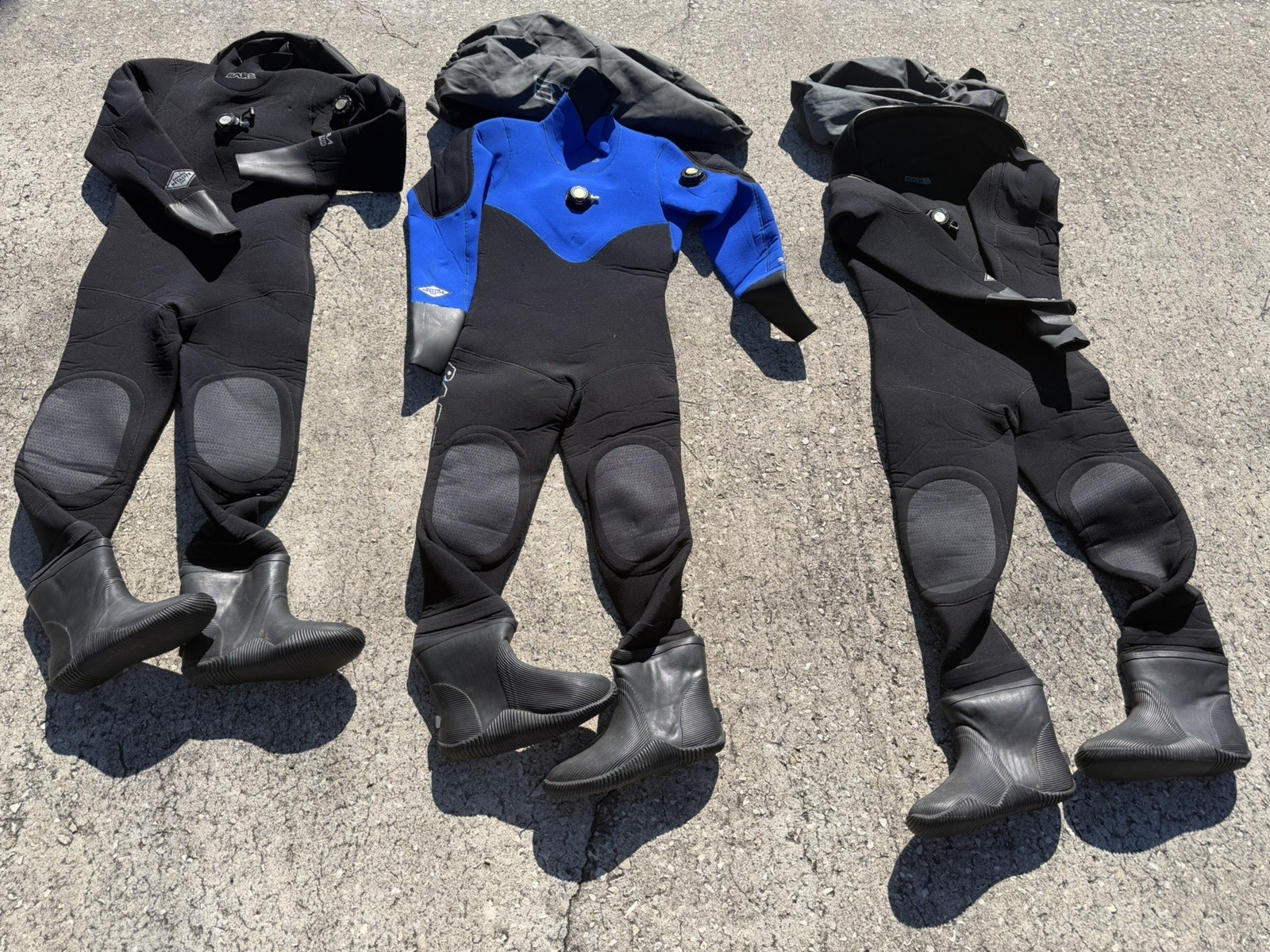 Lot of Three Bare Drysuits 7MM Drysuit for Scuba (Untested 4 Parts Not ...