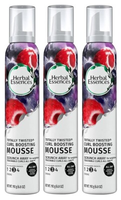 (3) Herbal Essences Totally Twisted Curl-Boosting Mousse Berry Essences ...