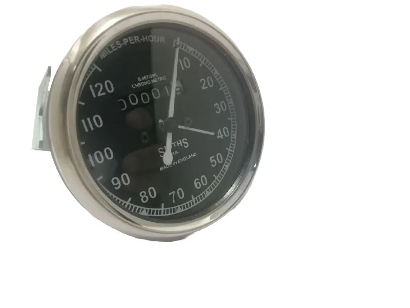 Smith 0 - 120 mph speedo black face metal body Fit For Classic Bikes ...
