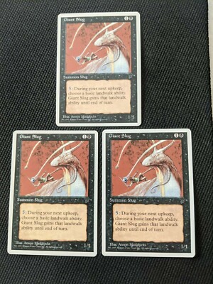 3 Giant Slug Cards 1995 Chronicles Magic the Gathering Pack Fresh Un ...