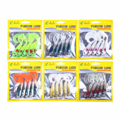 5PCS/Pack Soft Rubber Fishing Lures 7cm/10g Wobbler Fish Bait Crankbait ...