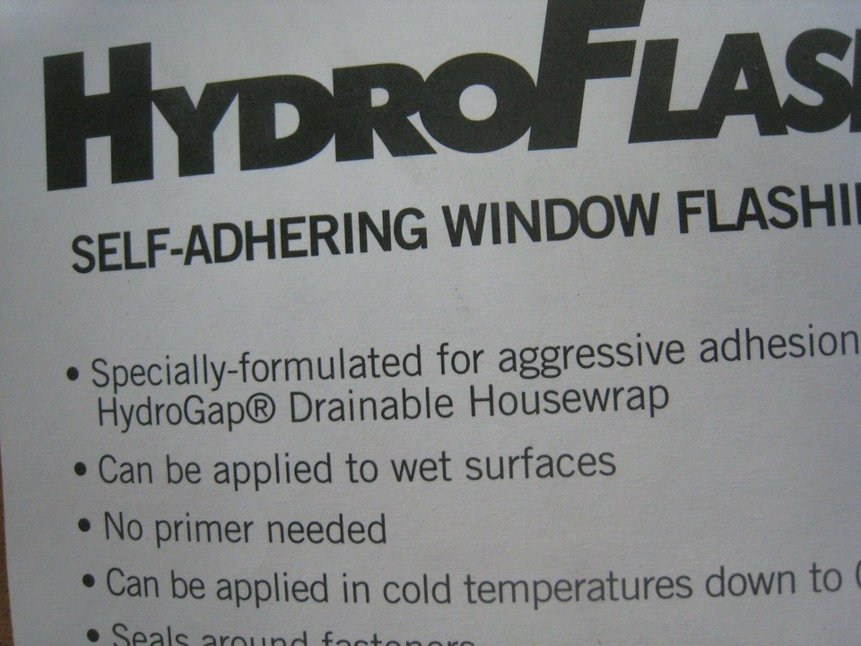 BENJAMIN OBDYKE HYDROFLASH 4" x 75' - 2 ROLLS HYDRO FLASH house wrap ...