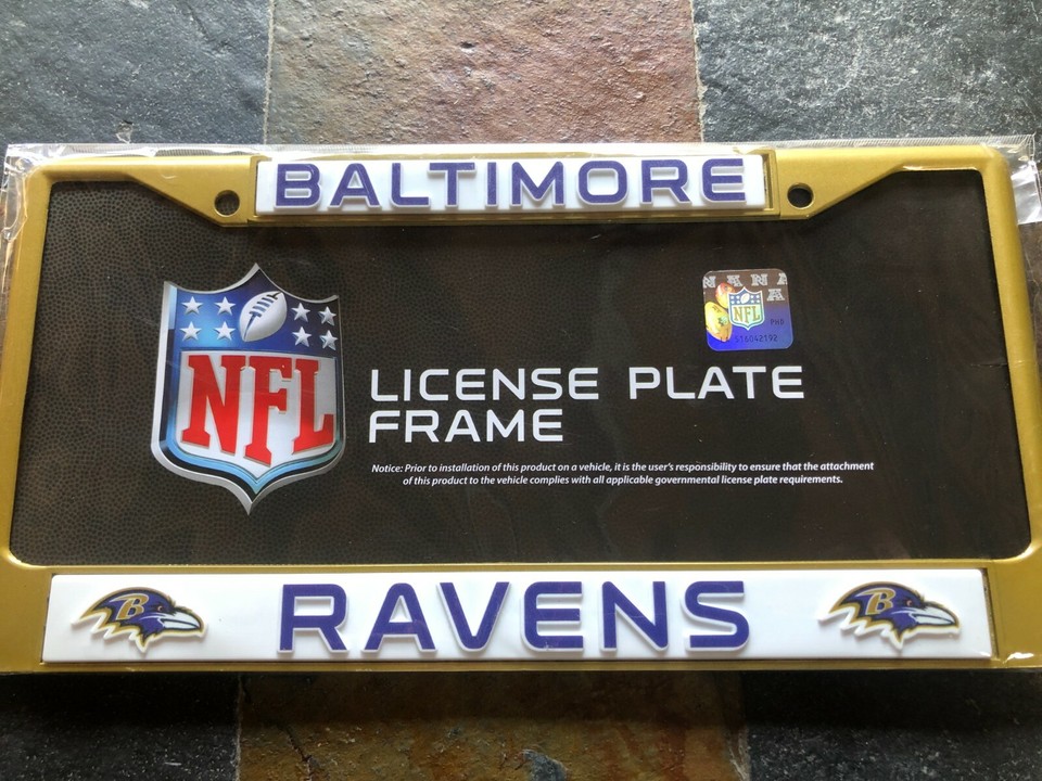 1 Baltimore Ravens Gold Metal Auto License Plate Frame | eBay