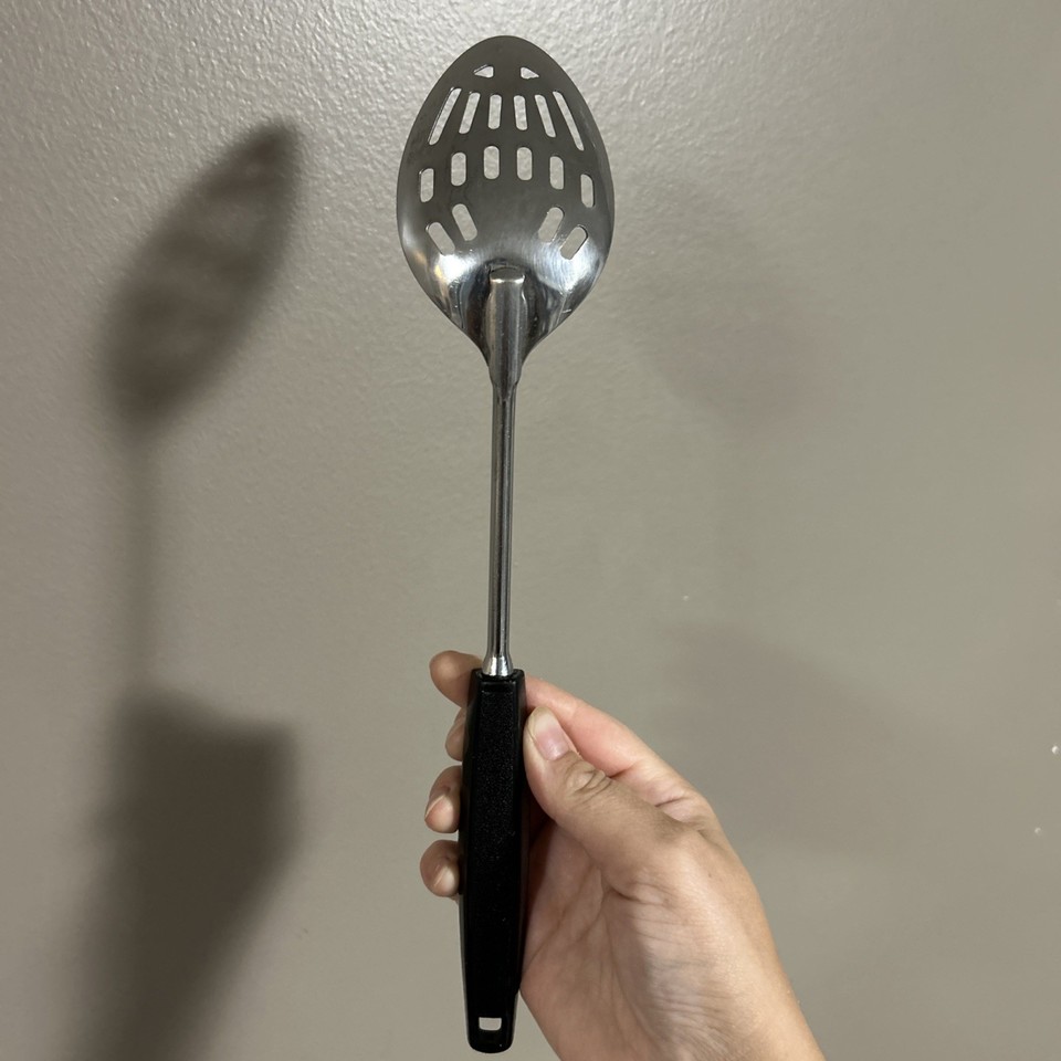 Ekco Stainless Slotted Spoon Cooking Serving with Plastic Handle USA ...