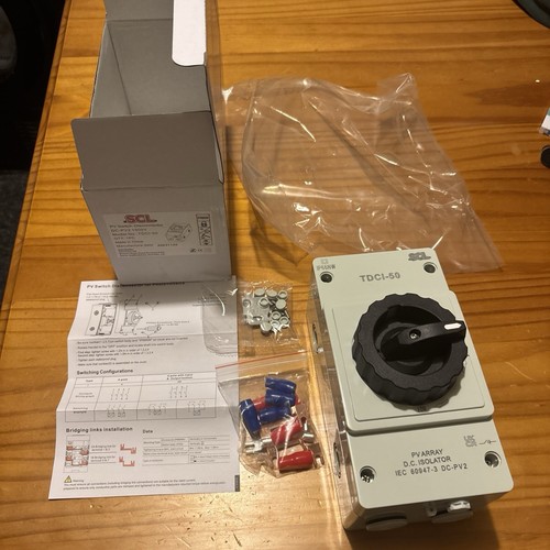 50A/4 POLE 1500v DC IP66 SOLAR/PV TRUE DC ENCLOSED ROTARY ISOLATOR ...