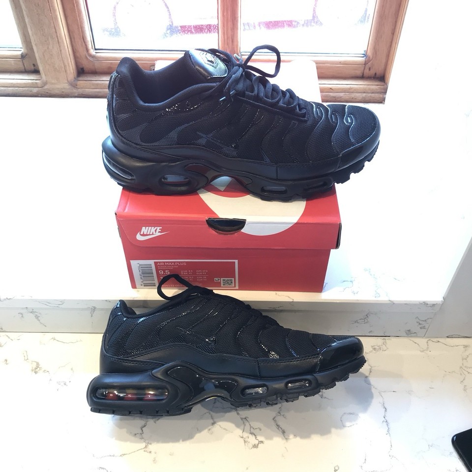 ⚫️⚫️ Triple Black Nike Tns Men’s Trainers Size UK8.5 Brand New Without ...