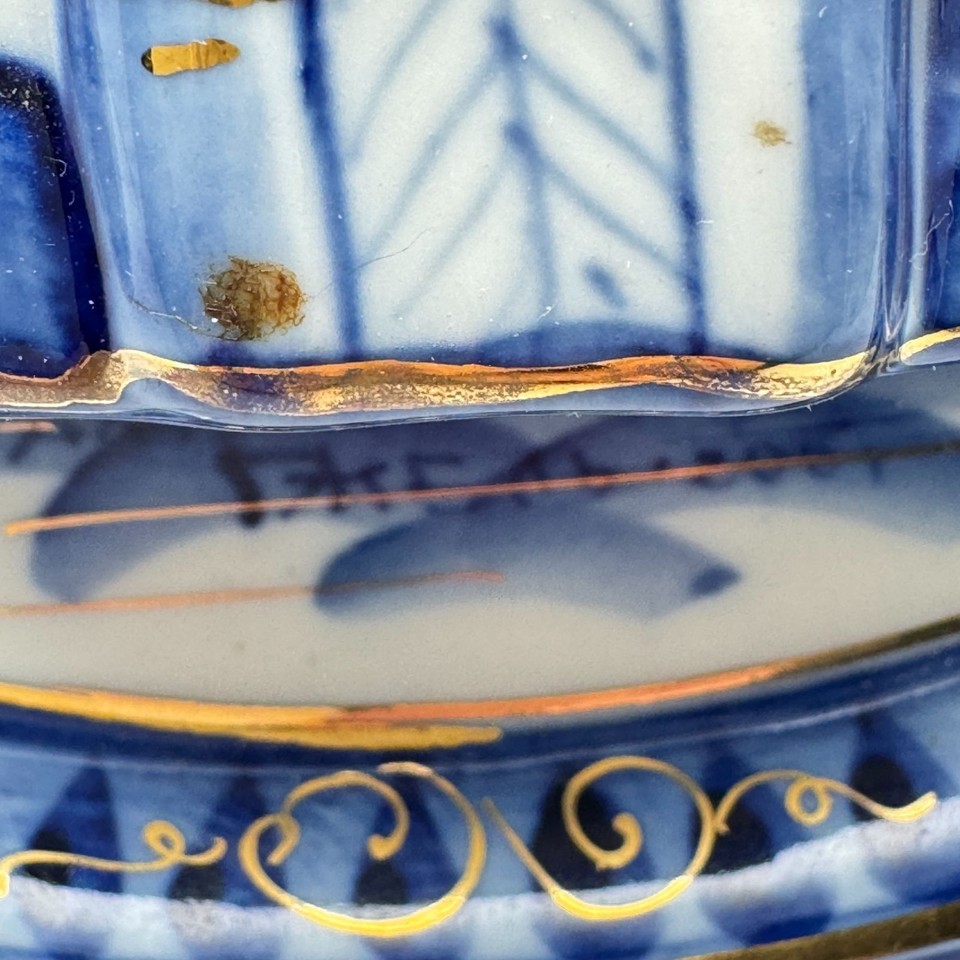 Gzhel Russian Ceramic Wall Plate With 3D Temple Design & Gold Accents ...