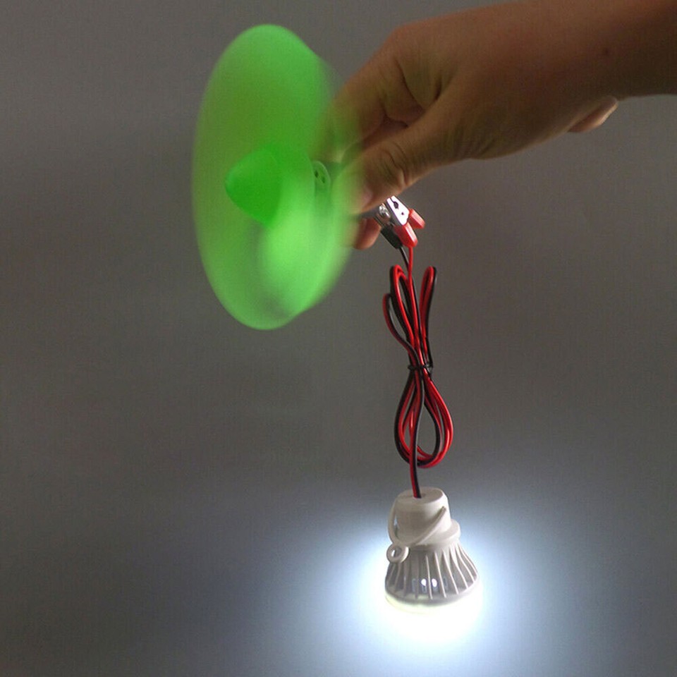 Mini Wind Turbine Motor Blade W/Bulb DIY Kit Power Alternative Energy ...