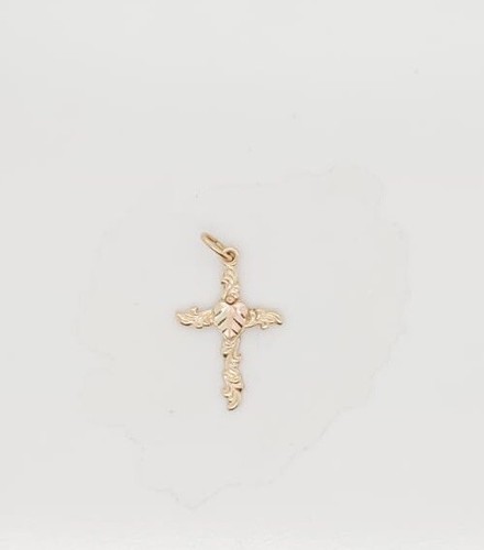 10K Tri Color Gold Small Cross Pendant Charm | eBay