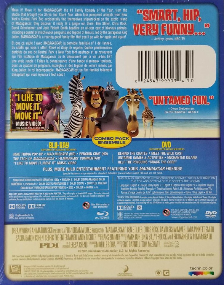 Madagascar (Blu-ray/DVD)(Slipcover) | eBay