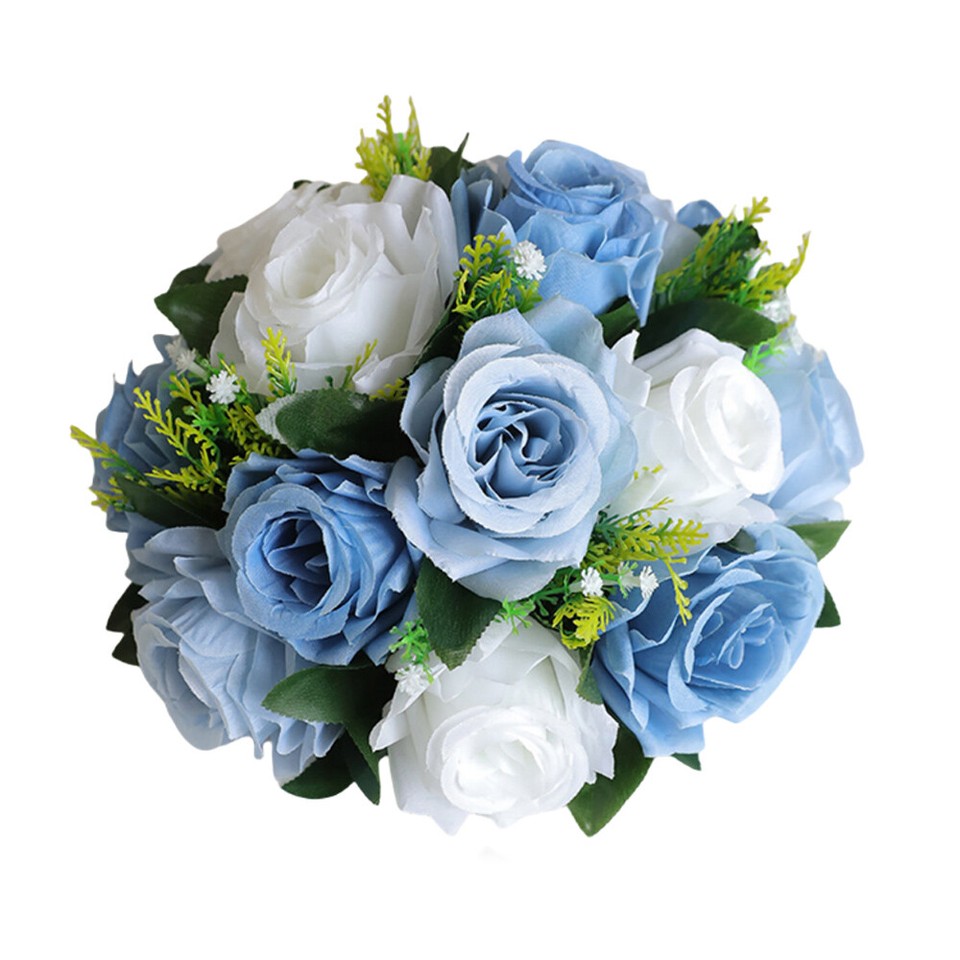 1X Artificial Flower Ball Plastic Base Silk Cloth Flower Bouquets ...