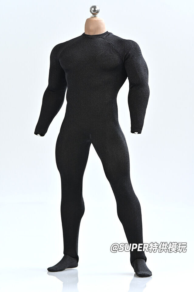 1/12 Black Ice Silk Elastic Bodysuit Clothes Fit 6'' Male Action Figure ...