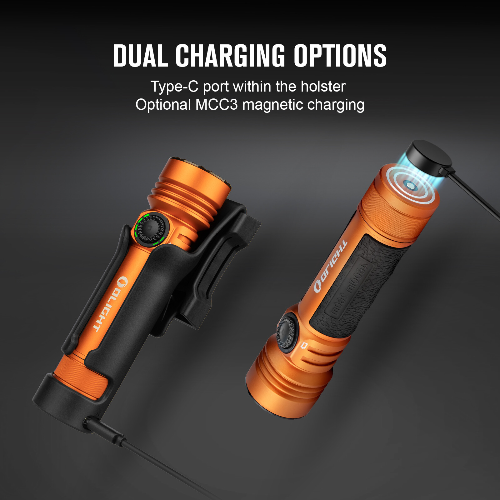 OLIGHT Seeker 4 Pro Rechargeable Flashlights with USB C Holster Orange ...