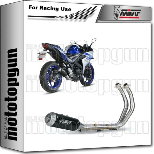 MIVV FULL SYSTEM EXHAUST KIT-RACING MK3 STEEL BLACK YAMAHA YZF R25 2019 ...