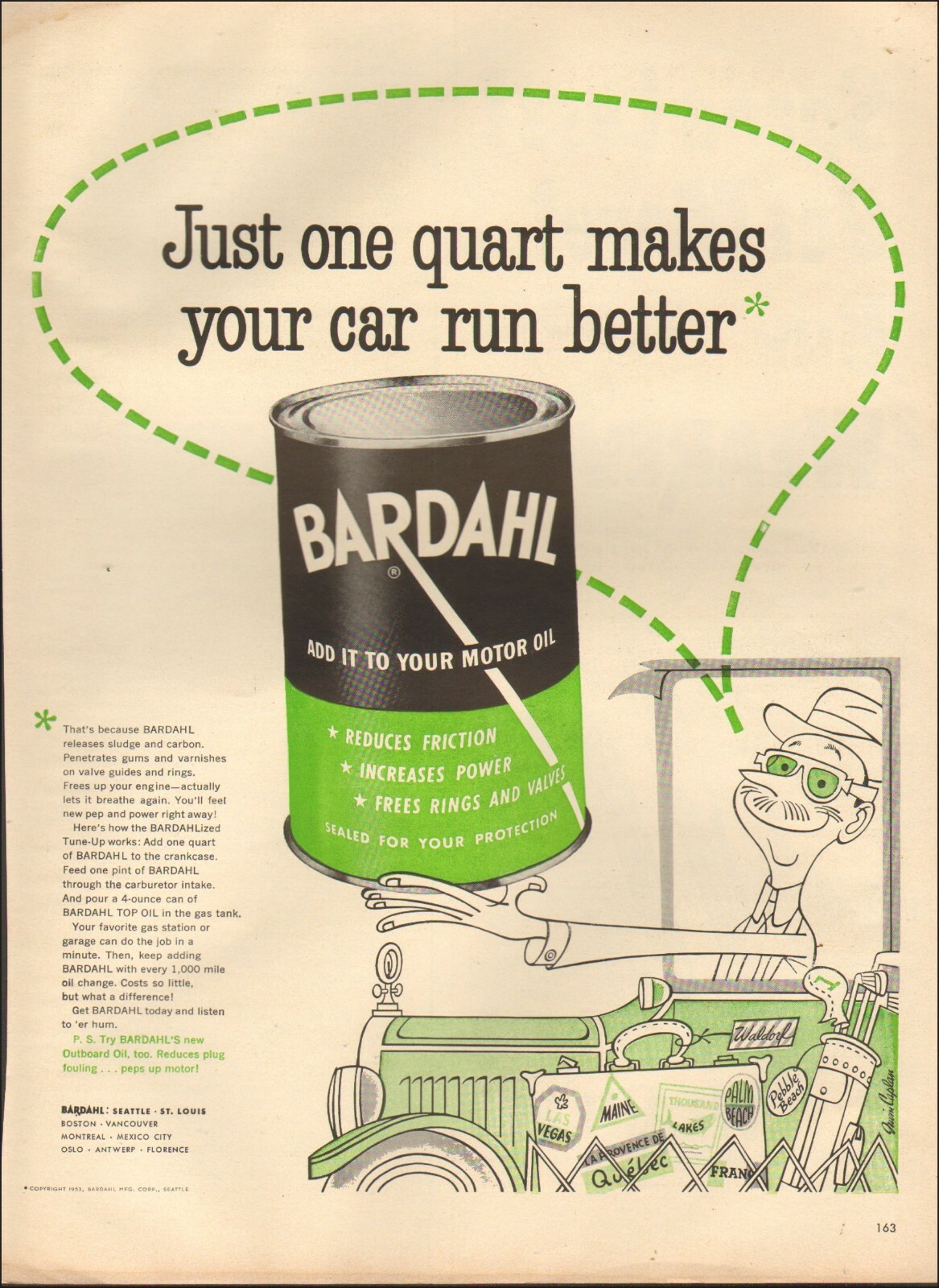 Vintage ad for Bardahl Tune up Art retro can Cartoon (062319) | eBay