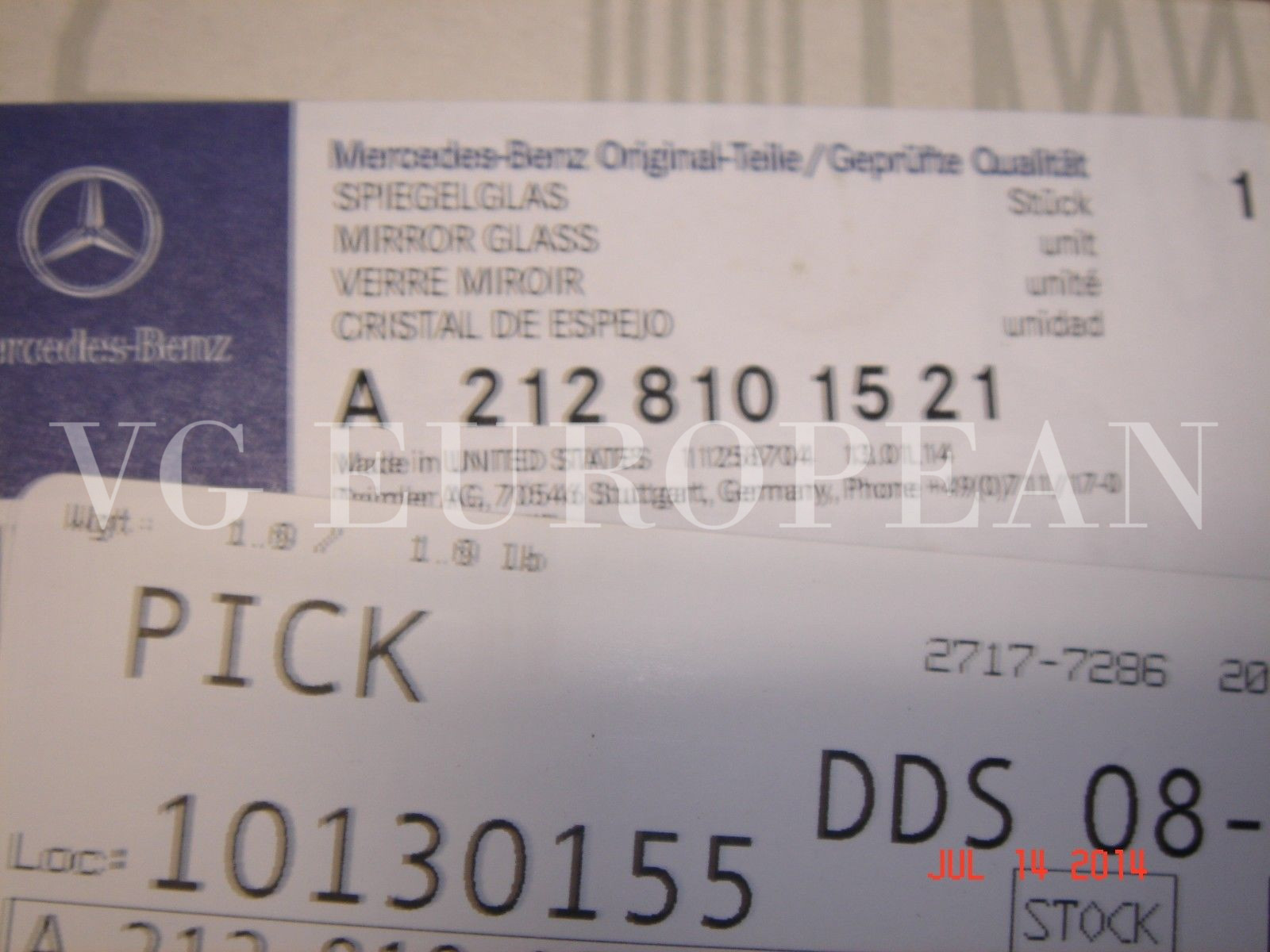 Mercedes-Benz C CL S CLS E Class Genuine Left Mirror Glass NEW ...