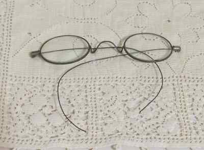 Antique Steel Rimmed Spectacles Beveled Glass Lenses Victorian | eBay