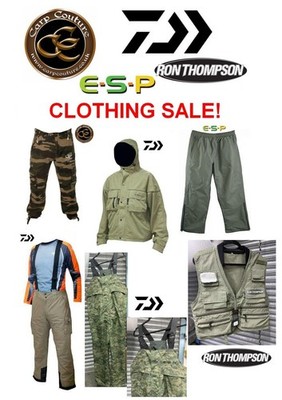 SALE! Carp Game Sea Match Fishing Clothing Daiwa Ron Thompson Carp ...