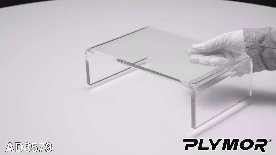 Plymor Clear Acrylic Rectangular Display Riser, 3" H x 10" W x 6" D (3/ ...