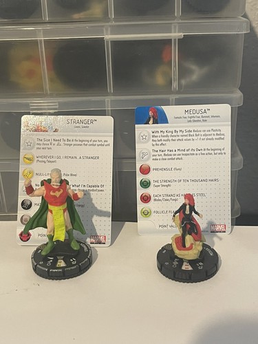 Heroclix Galactic Guardians set Stranger #043 and Medusa #042 SR w ...
