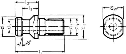 Anzugsbolzen SK40 / SK50 Form A mit Bohrung DIN 69872 Kopfbolzen ...