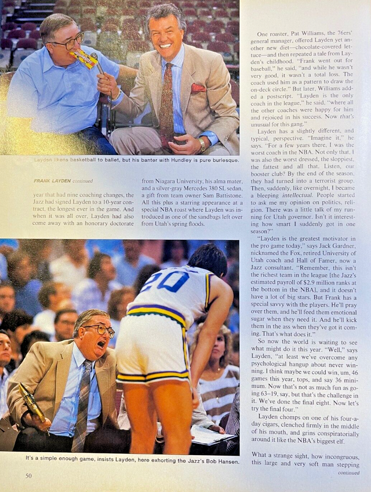 1985 Frank Layden Utah Jazz Basketball Coach | eBay