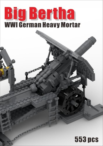 WW1 German Big Bertha Krupp M-Gerat L/12 Mortar siege gun moc blocks ...