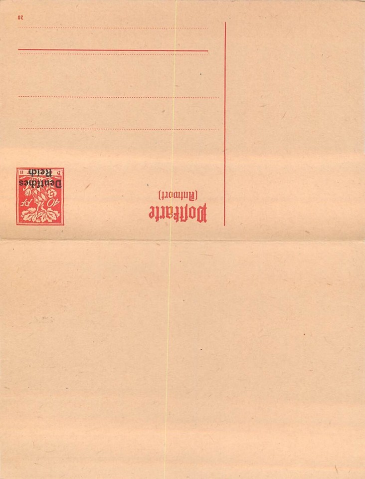 E0024 Postal Stationery Card German Empire paid reply 40 pf, Germany | eBay