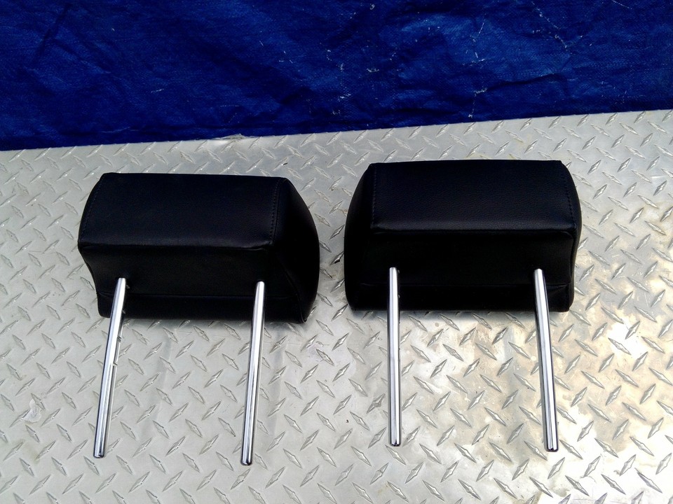 2004-2007 BMW 525XI E60 REAR SEAT LEFT & RIGHT HEADREST BLACK LEATHER ...