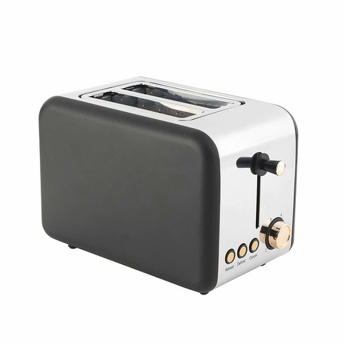 850w 2 Slice Toaster Matte Black Silver Rose Gold Toaster Stainless ...