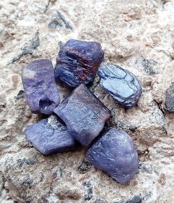 107 Carat 9x15 to 13x17 MM Natural Luster Blue Color Rough Raw 6 Piece ...