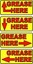 GREASE HERE (ARROW) Label sticker decals - 20 decals per package - Red ...