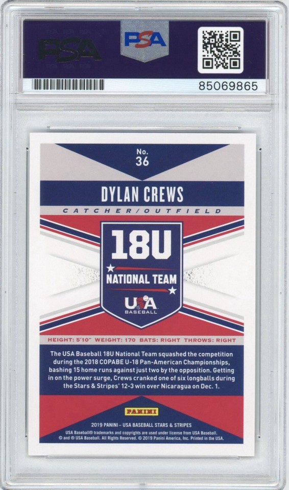 Dylan Crews Autographed 2019 Stars & Stripes Longevity Rookie Auto ...