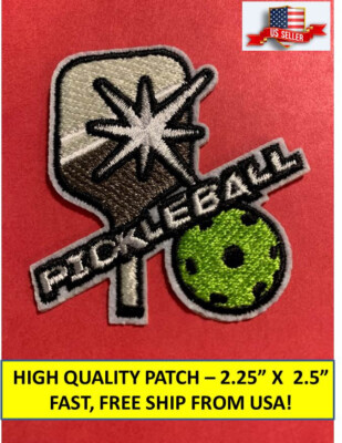 PICKLEBALL EMBROIDERED PATCH APPLIQUE IRON-ON/SEW-ON (2.25" X 2.5 ...