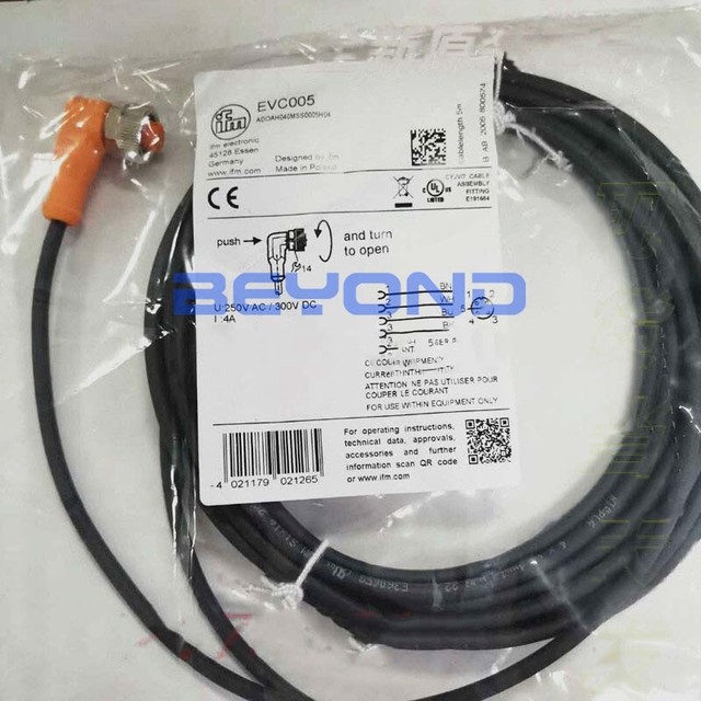 ifm EVC005 Cable With Connector Angled 16 5/12ft Adoah040mss0005h04 for ...