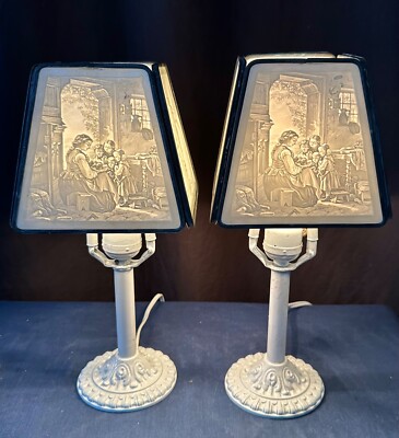 Pair of Lithopane Shaded Lamps | eBay