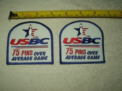 vintage USBC 75 PINS over average game patch set of 2 iron-on ...
