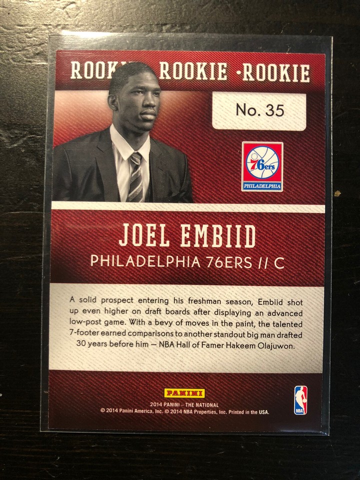2014 Panini National Convention 494/499 Joel Embiid #35 Rookie RC 76ers ...