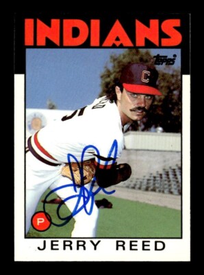 JERRY REED SIGNED 1986 TOPPS TIFFANY #172 CLEVELAND INDIANS ON-CARD ...