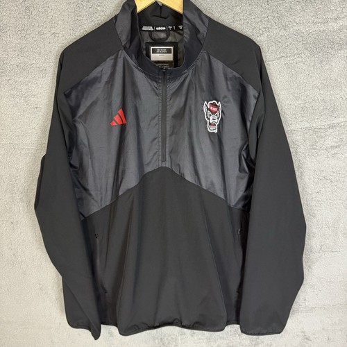 NC State Jacket Men’s L Black 1/4 Zip Pullover Adidas | eBay
