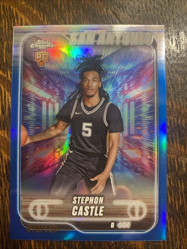 2024-25 Topps Chrome Basketball Stephon Castle RC Blue Refractor /150 ...