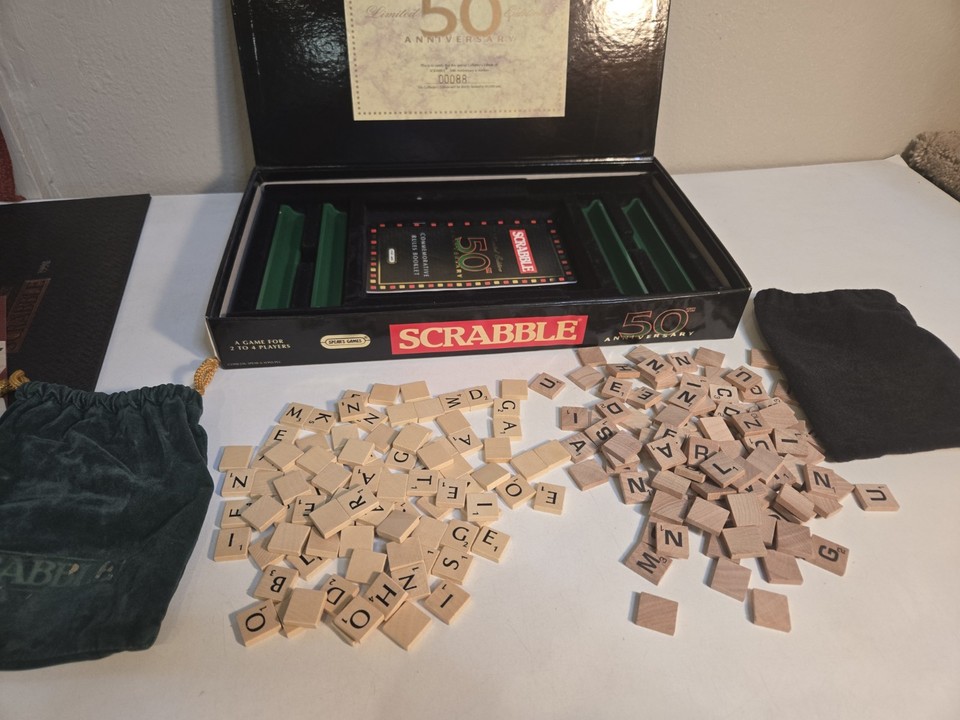 Scrabble 50th Anniversary Limited Edition Crossword Game Complete 88/ ...