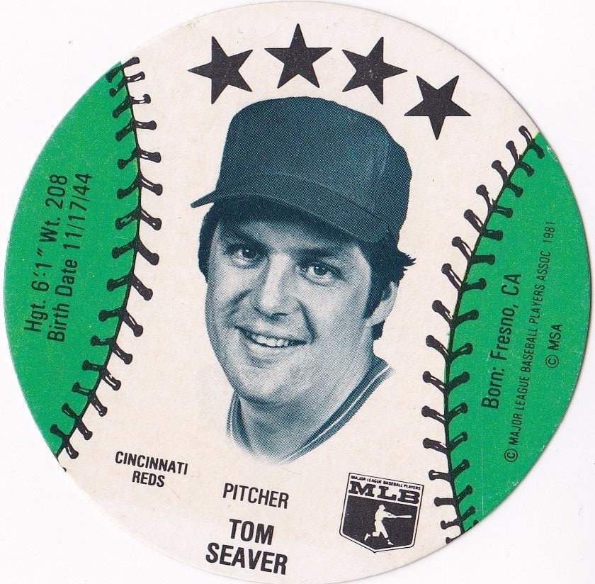 Tom Seaver Cincinnati Reds 1981 MSA 2 3/4" Baseball Disk Card DKG | eBay