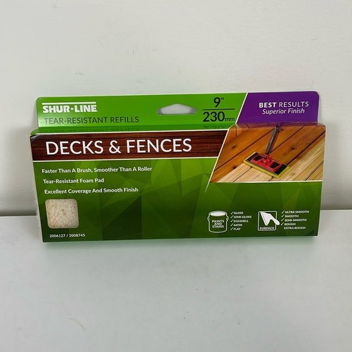 Shur-Line Tear-Resistant Deck Pad Refills Paint/Stain Deck/Fence 9 ...
