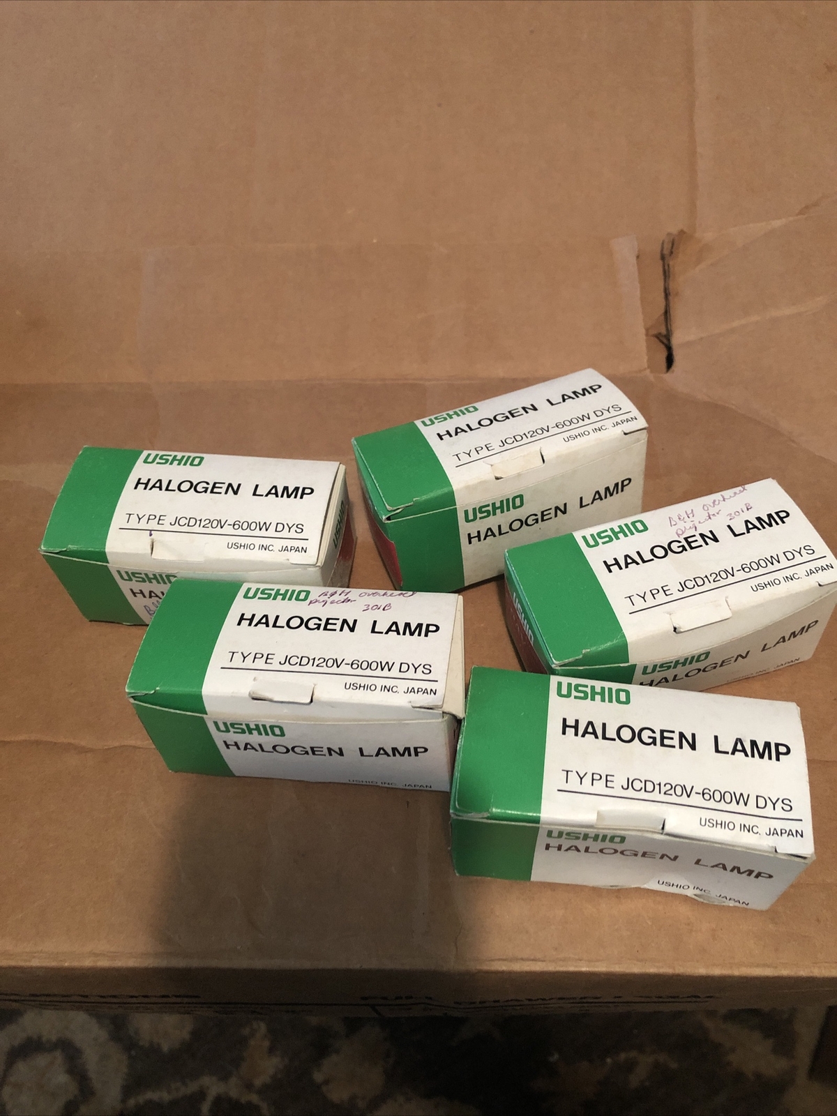 Lot of 5 Ushio DYS JCD120V-600W Projector Lamp Projection New Old Stock ...