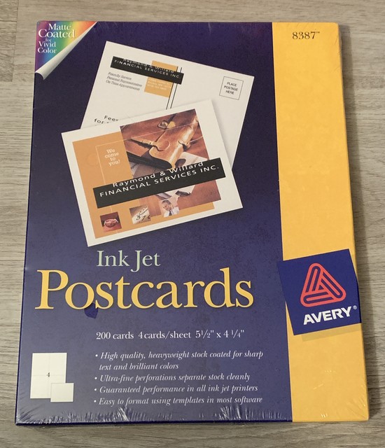 8387 AVERY MATTE WHITE POSTCARDS PREMIUM 200 CARDS 5 1/2 1/4 for sale ...