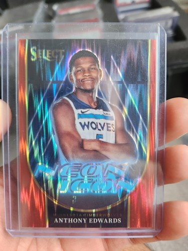 2023-24 Panini Select Neon Icons Anthony Edwards 1/1 Red Flash Jsy ...