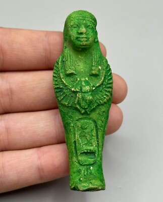 BEAUTIFUL ANCIENT EGYPTIAN GLAZED FAIENCE USHABTI SHABTI WITH ...