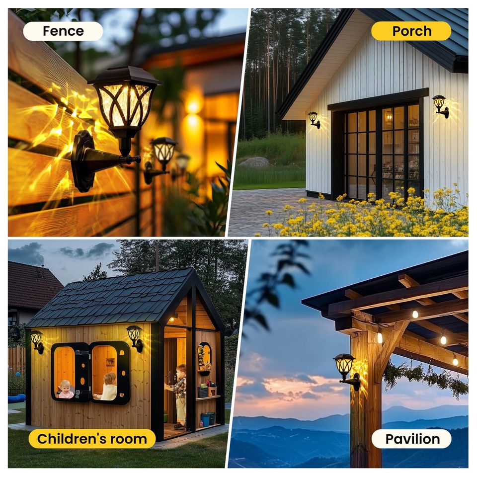 Solpex Solar Lights Outdoor Garden,4 Pack Powered 4 Pack, Warm White ...